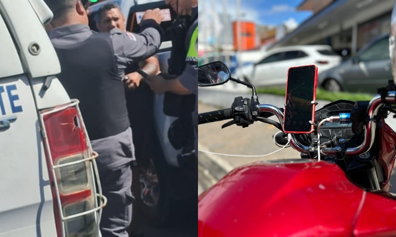 Briga de trânsito após colisão entre carro e moto termina na delegacia em Manaus; veja vídeo