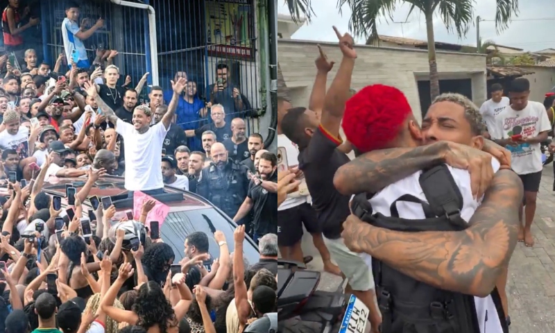 MC Poze do Rodo encontra Oruam na saída da cadeia e festeja que a 'lili cantou'; veja vídeo